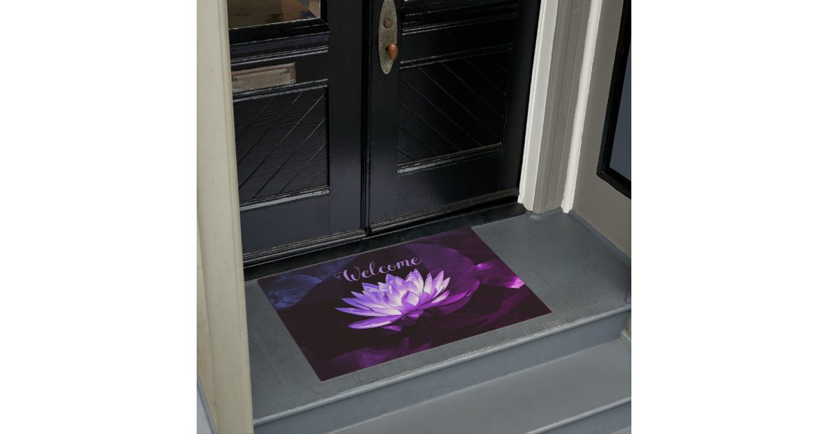 Purple Lotus Welcome Mat | Zazzle.com
