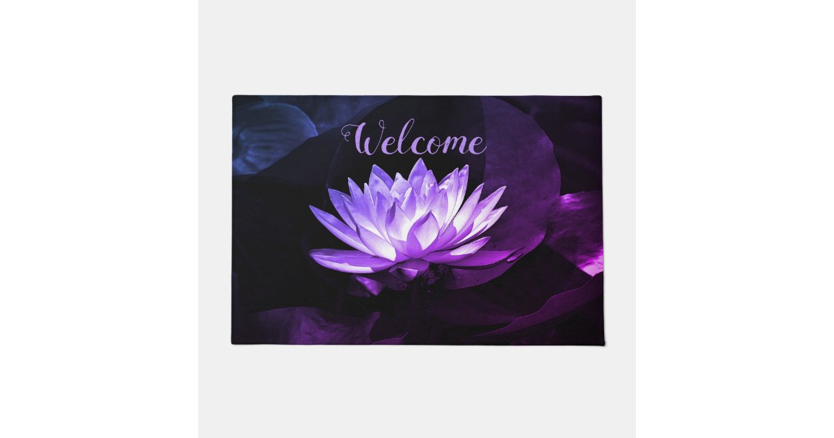 Purple Lotus Welcome Mat | Zazzle