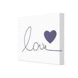 Purple Love Heart Canvas Print | Zazzle