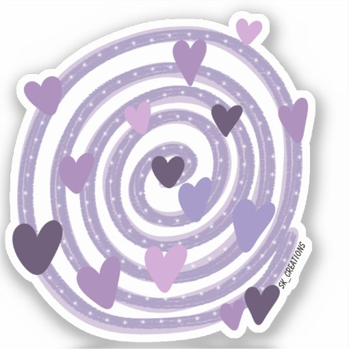Purple Love Spiral Sticker | Zazzle