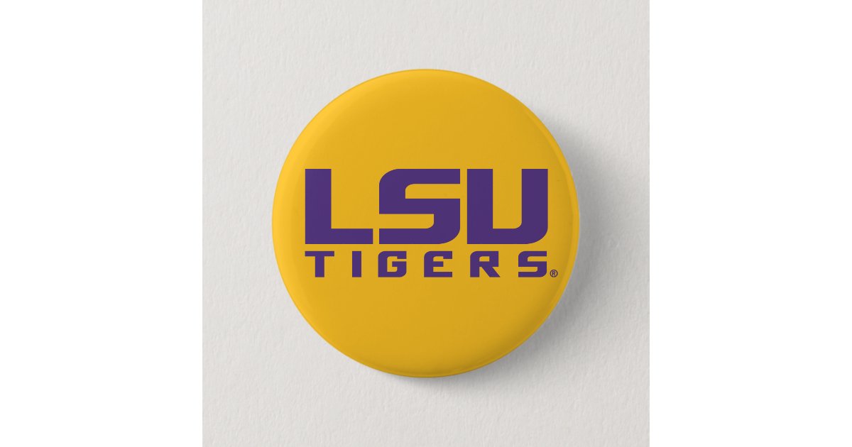 Purple LSU Tigers Logo Button | Zazzle
