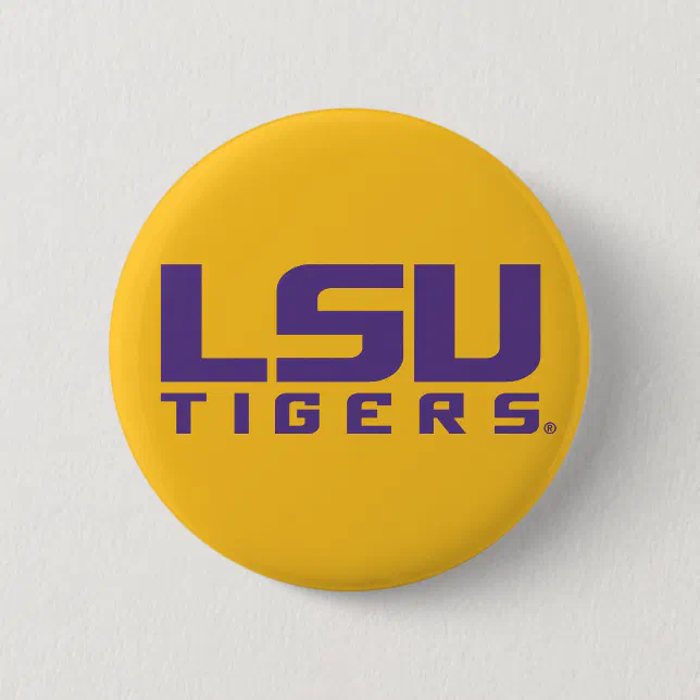 Purple LSU Tigers Logo Button | Zazzle