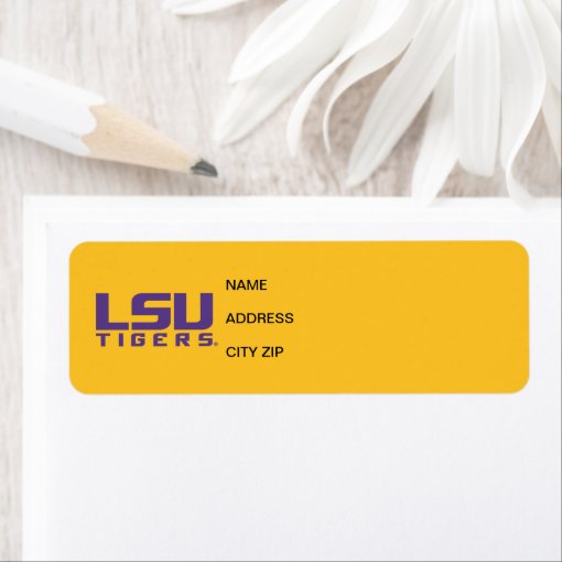 Purple LSU Tigers Logo Label | Zazzle