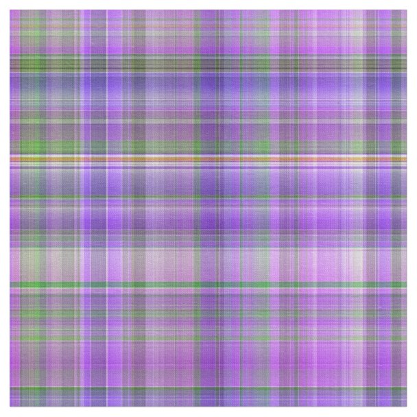 Colorful Madras Plaid Stripes Print Pattern Fabric | Zazzle