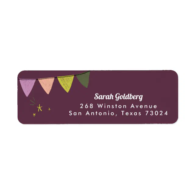 Purple Magic Show Return Address Labels | Zazzle