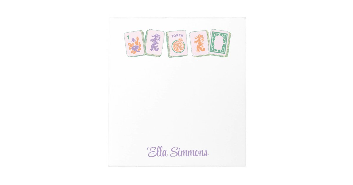 Purple Mahjong Tiles Notepad, Personalized Notepad | Zazzle