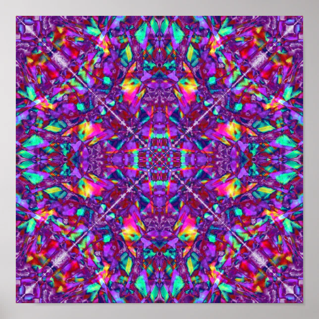Purple Mandala Hippie Pattern Poster | Zazzle