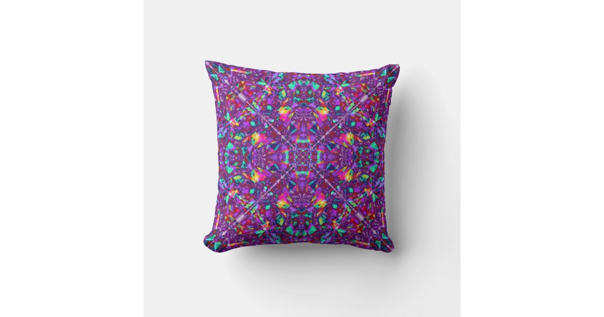 Purple Mandala Hippie Pattern Throw Pillow | Zazzle