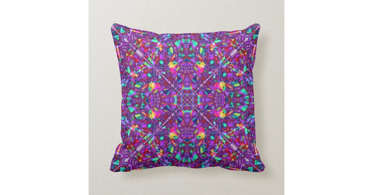 Purple Mandala Hippie Pattern Throw Pillow | Zazzle.com