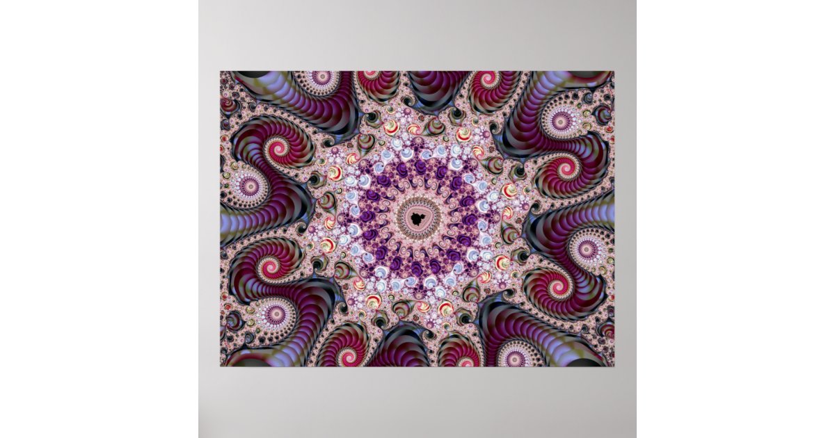Purple Mandelbrot Fractal Poster | Zazzle