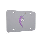 Purple Mane White Unicorn With Star Horn License Plate | Zazzle