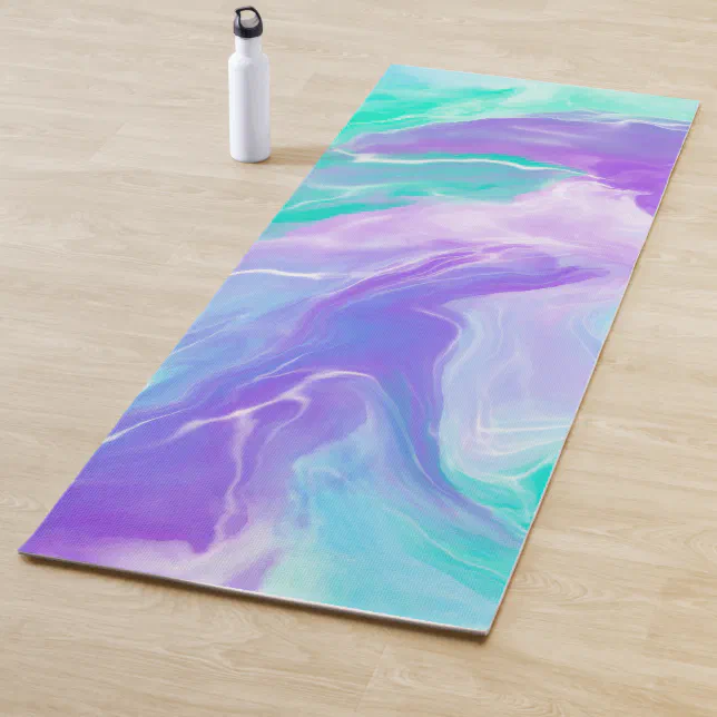 Purple Marble Abstract Digital Painting Yoga Mat | Zazzle