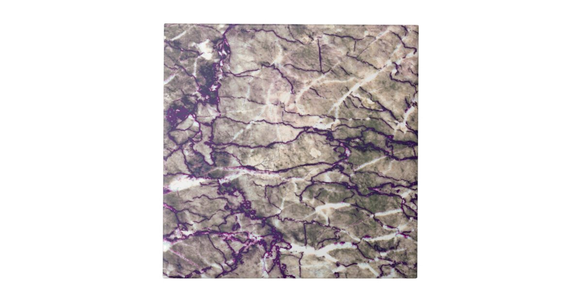 Purple Marble Stone Ceramic Tile | Zazzle