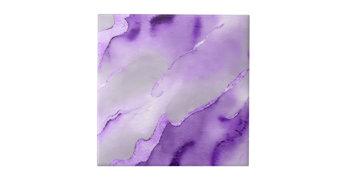Purple Marble Stones Ceramic Tile | Zazzle