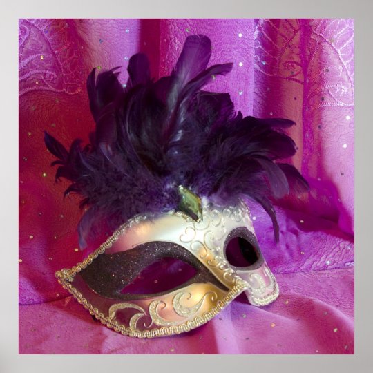 Purple Masquerade Mask Poster | Zazzle.com