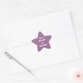 Purple Math Student Star Star Sticker | Zazzle