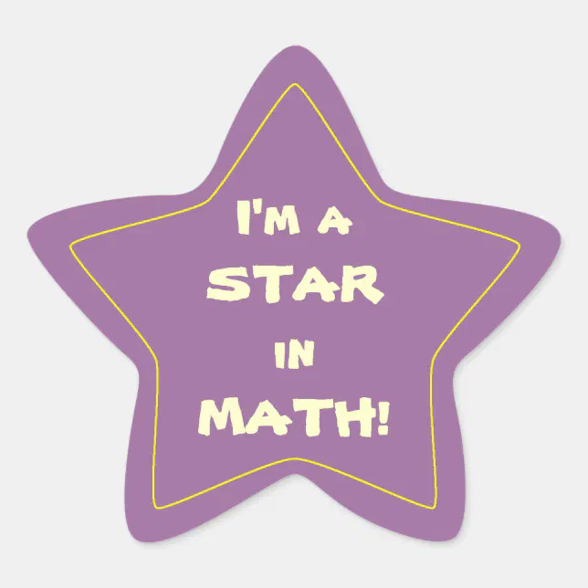 Purple Math Student Star Star Sticker | Zazzle
