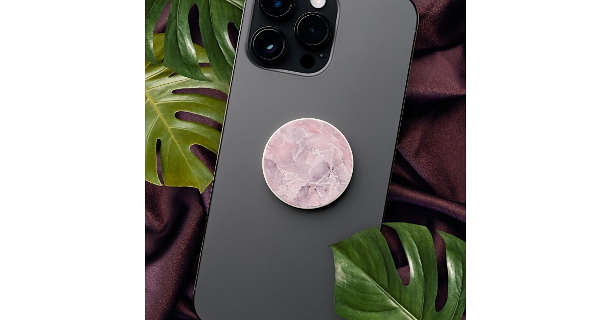 Purple Mauve Dusty Rose Blush Pink Marble Pattern PopSocket | Zazzle
