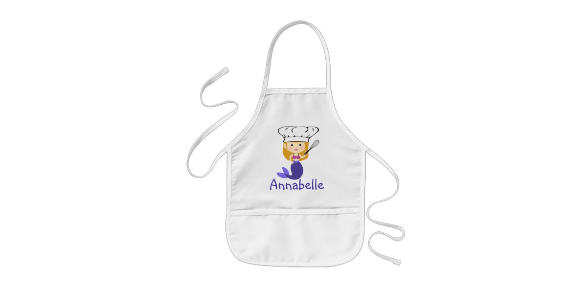 Purple Mermaid Chef Personalize Kids' Apron | Zazzle