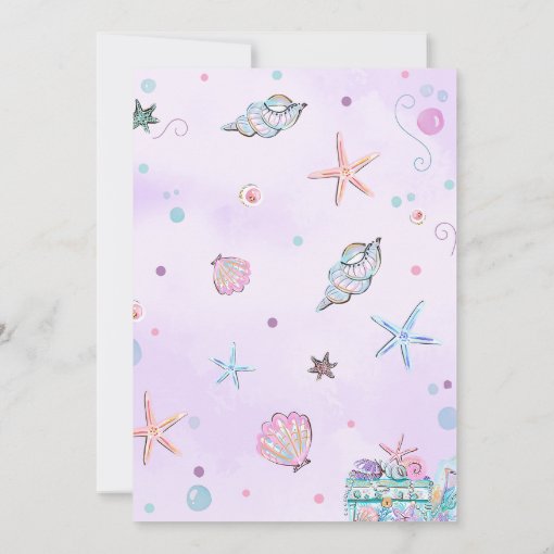 Purple Mermaid Dive Into Five 5th Birthday Invitation | Zazzle