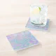 Purple Mermaid Fin Pattern Trendy Glass Coaster | Zazzle