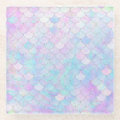 Purple Mermaid Fin Pattern Trendy Glass Coaster | Zazzle