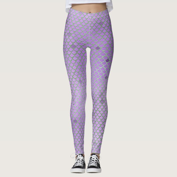 Purple Mermaid Scale Pattern Leggings | Zazzle.com