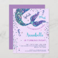 Purple Mermaid Tail Birthday Budget Invitation | Zazzle