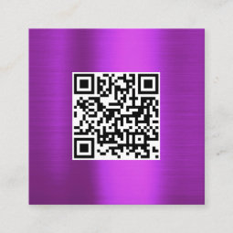 Purple Metal QR Code Business Logo Business Card | Zazzle