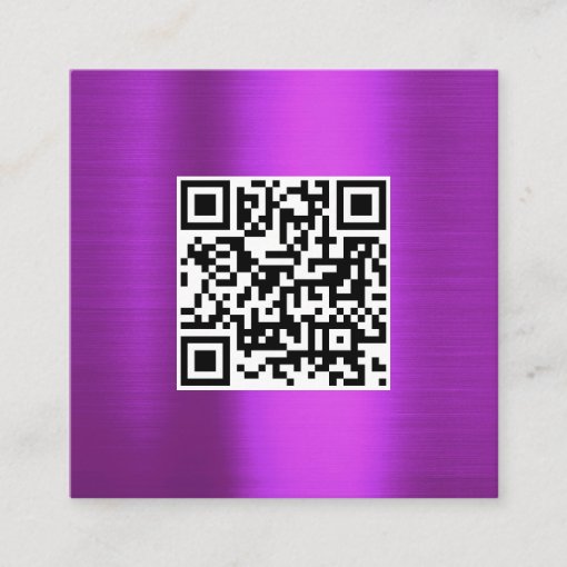 Purple Metal QR Code Business Logo Business Card | Zazzle