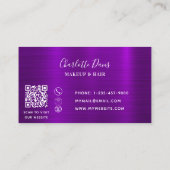 Purple metallic minimalist elegant QR code Business Card | Zazzle