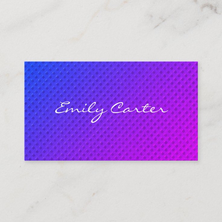 Purple Minimalist Blend Cursive Font Business Card | Zazzle