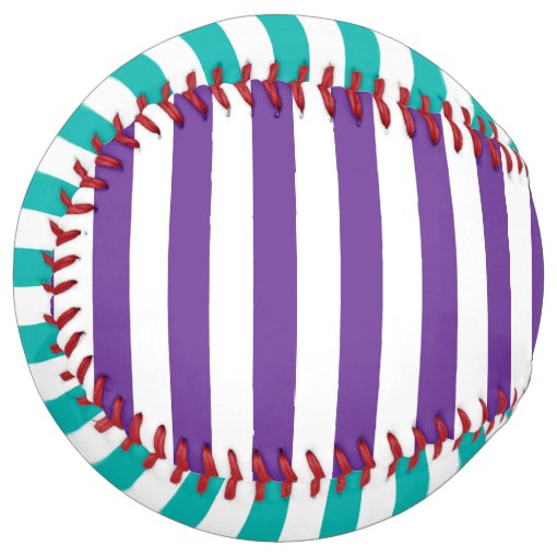 Purple Mint Stripes Designer Softball | Zazzle
