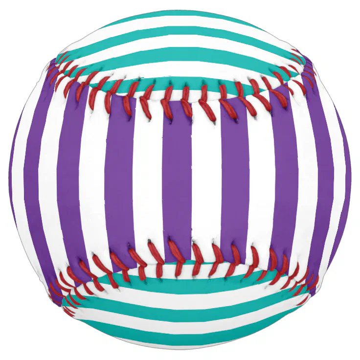 Purple Mint Stripes Designer Softball | Zazzle