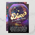 Purple Mirror Disco Ball Bachelorette Dance Party Foil Invitation | Zazzle