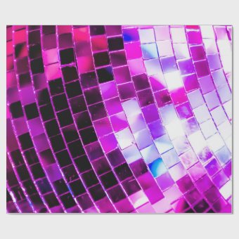 Purple Mirror Disco Ball Wrapping Paper | Zazzle