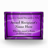 Purple Modern Personalized Acrylic Award Plaque | Zazzle