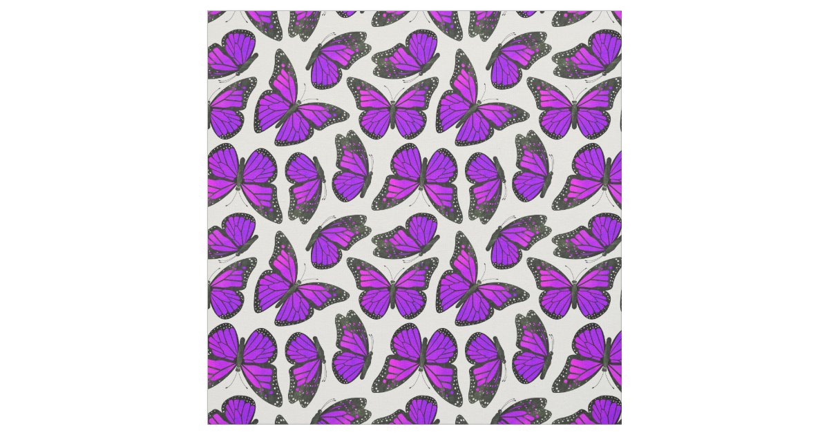 Purple Monarch Butterfly Pattern Fabric | Zazzle Purple Monarch Butterfly Pattern Fabric | Zazzle