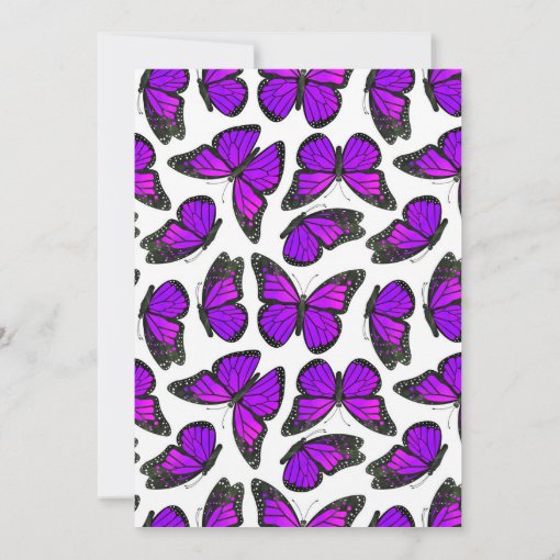 Purple Monarch Butterfly Wedding Invitation | Zazzle