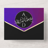Purple Monogram Wedding All In One Invitation | Zazzle