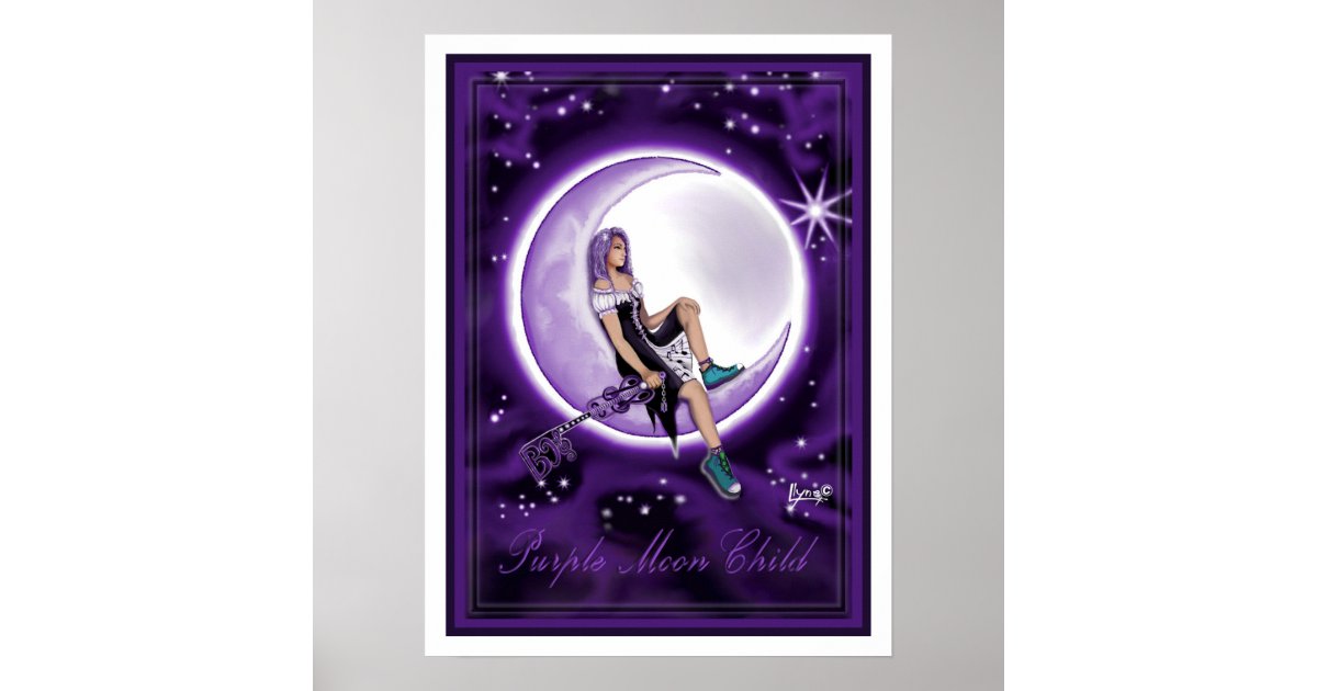 Purple Moon Child Poster | Zazzle
