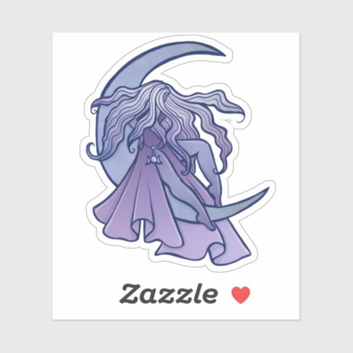 Purple Moon Goddess Wiccan Triple Moon Symbol Art Sticker | Zazzle