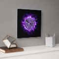 Purple Moon Pentagram Square Wall Clock | Zazzle