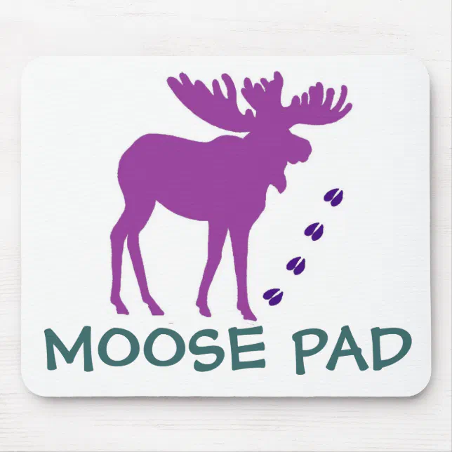 Purple MOOSE Pad Mouse Pad | Zazzle