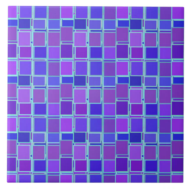 Purple Mosaic Squares Tile Pattern | Zazzle