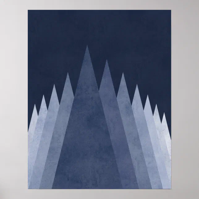 Purple mountains Modern minimal geometric art Poster | Zazzle