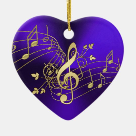 Purple Music Notes and Clef Christmas Ornament | Zazzle.com