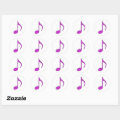 Purple Musical Emboss 8th Note Classic Round Sticker | Zazzle