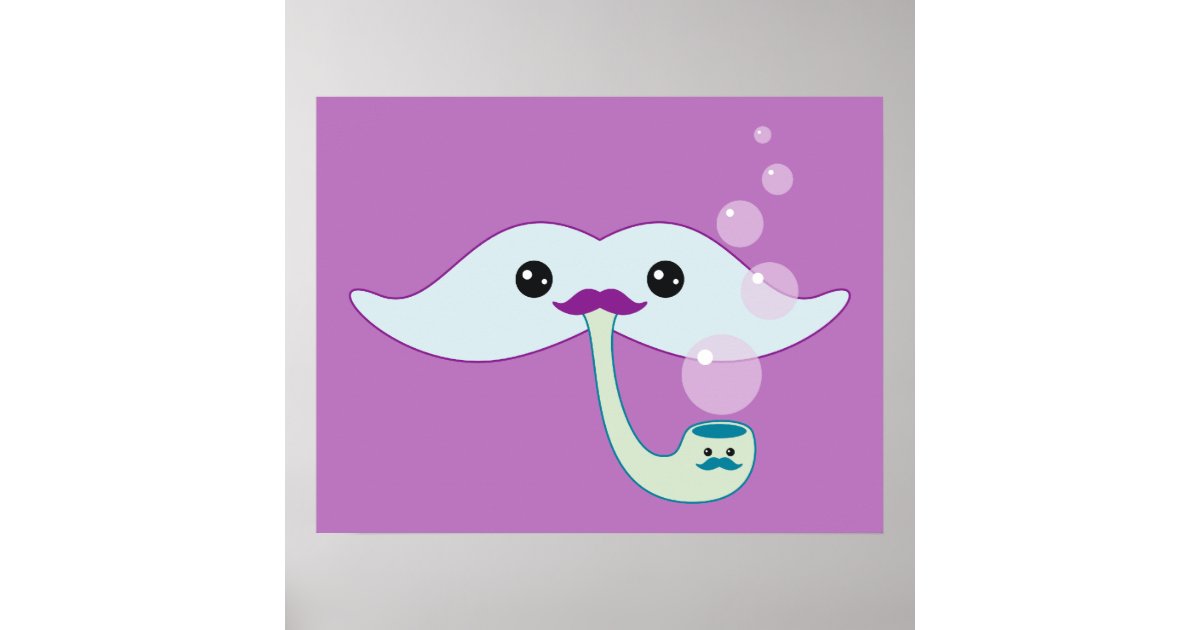 Purple Mustache Poster | Zazzle.com