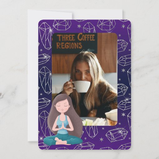 Purple Mystic Gemstones Crystal Geometric Birthday Invitation | Zazzle